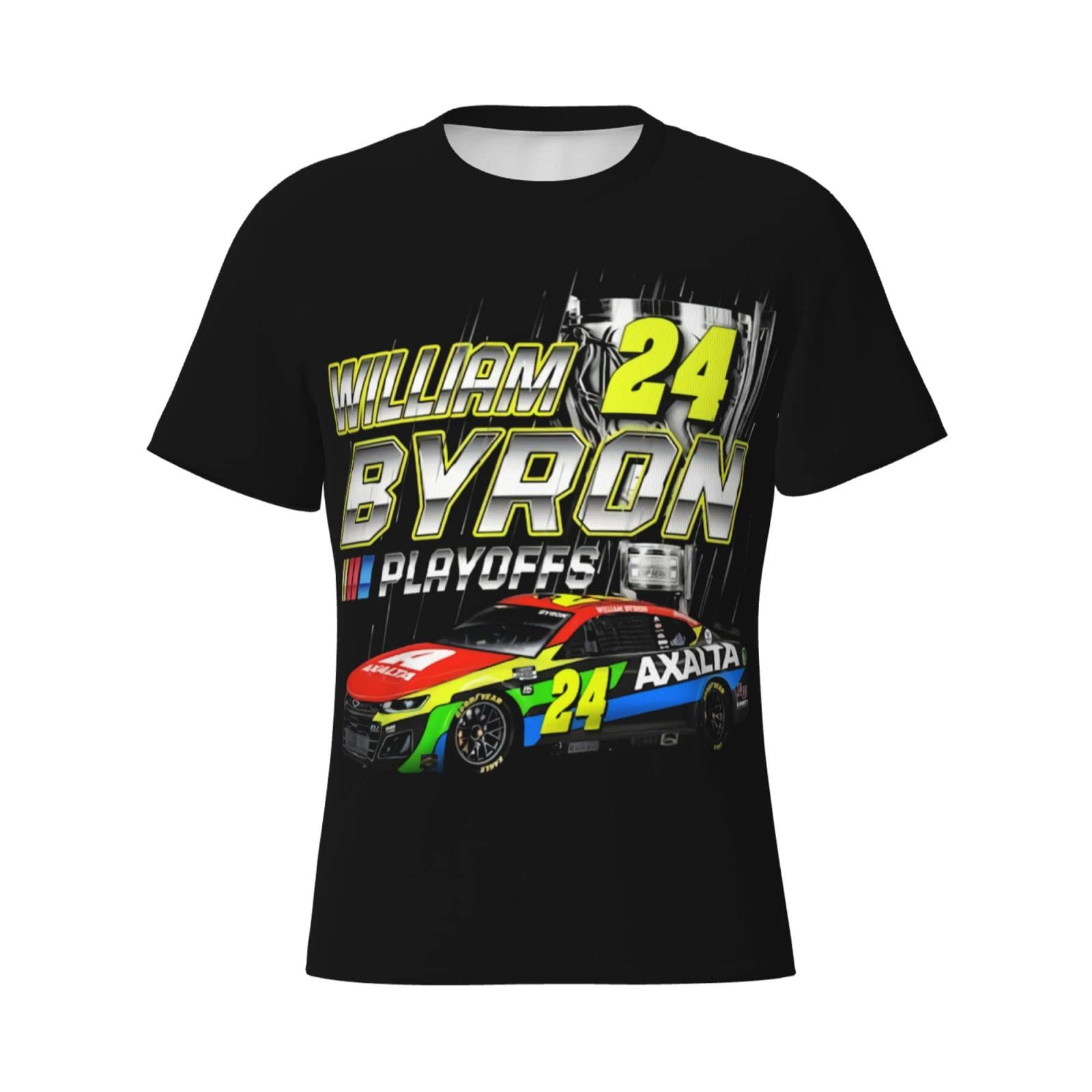 William Byron 24 Men's T-Shirt Crewneck T-Shirt Tight Sport Short Sleeve Classic Printing Performance