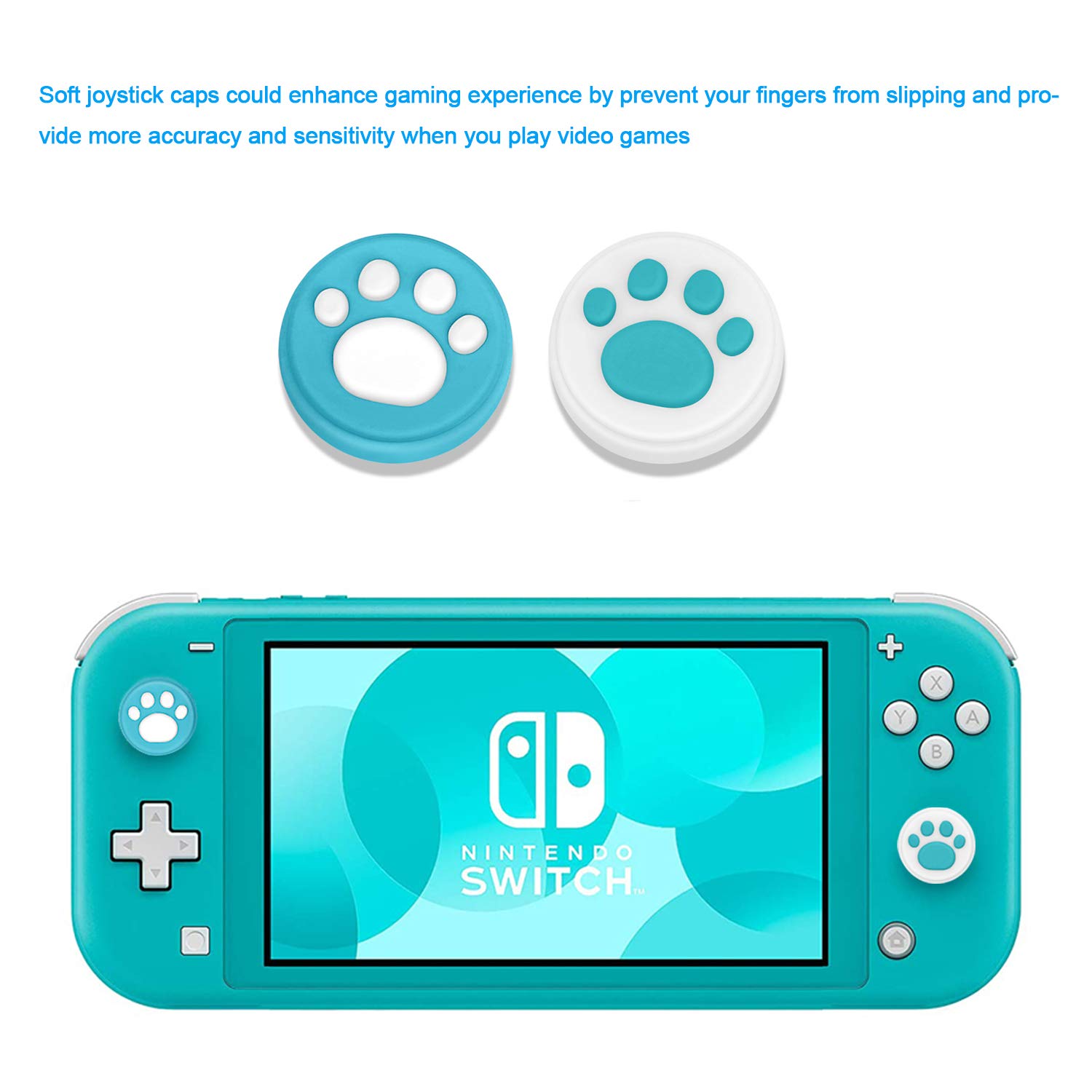 Veanic 2-Pack White Replacement Joystick Analog Thumbstick Part for Switch Lite Joy-Con Controller - with Repair Tool Kit Y00, +1.5 Cross Screwdriver, Pry Tools, 4 Caps