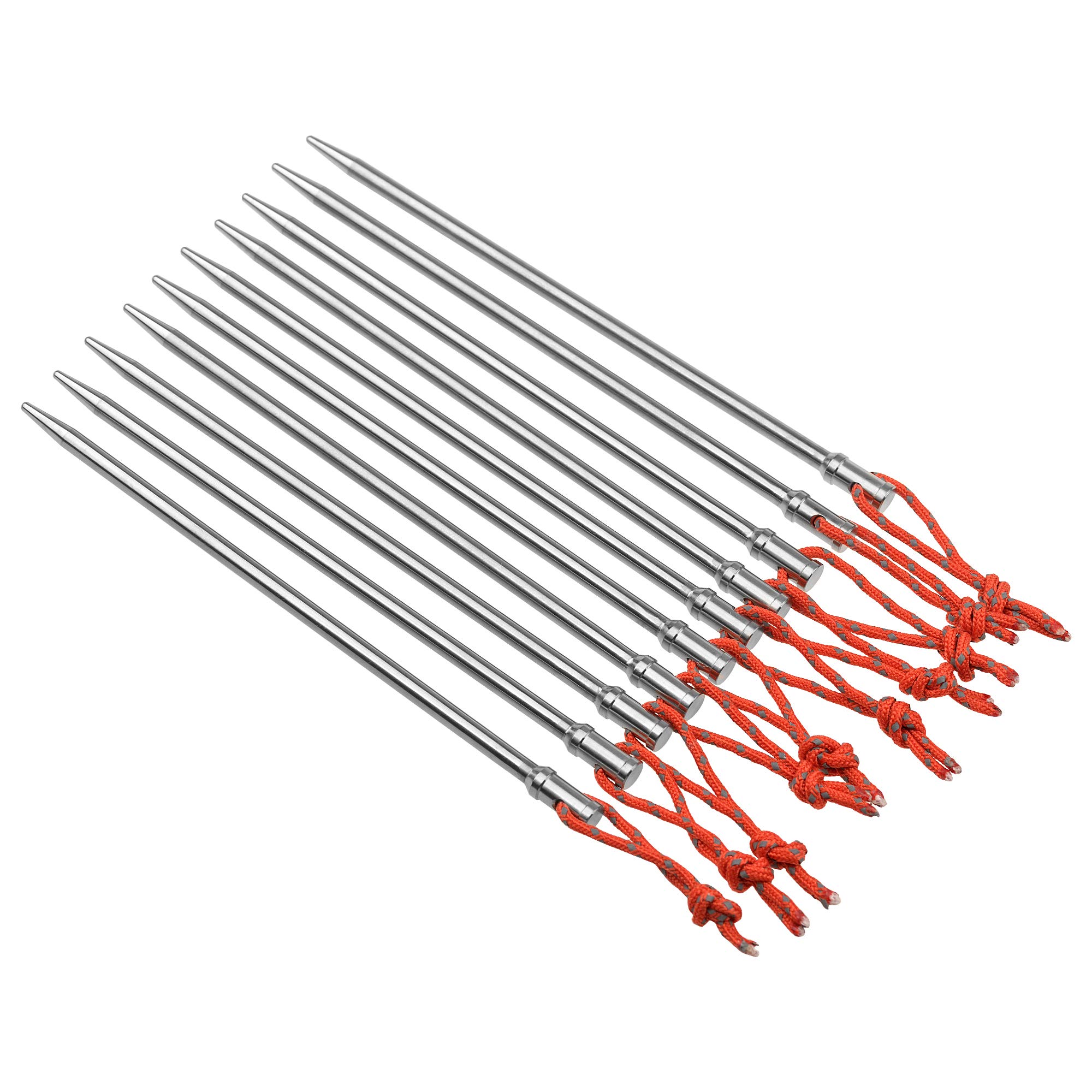 Wanyifa Titanium Tent Nail Pegs Stakes Hook Pin Camping Tent Nail Pack of 10