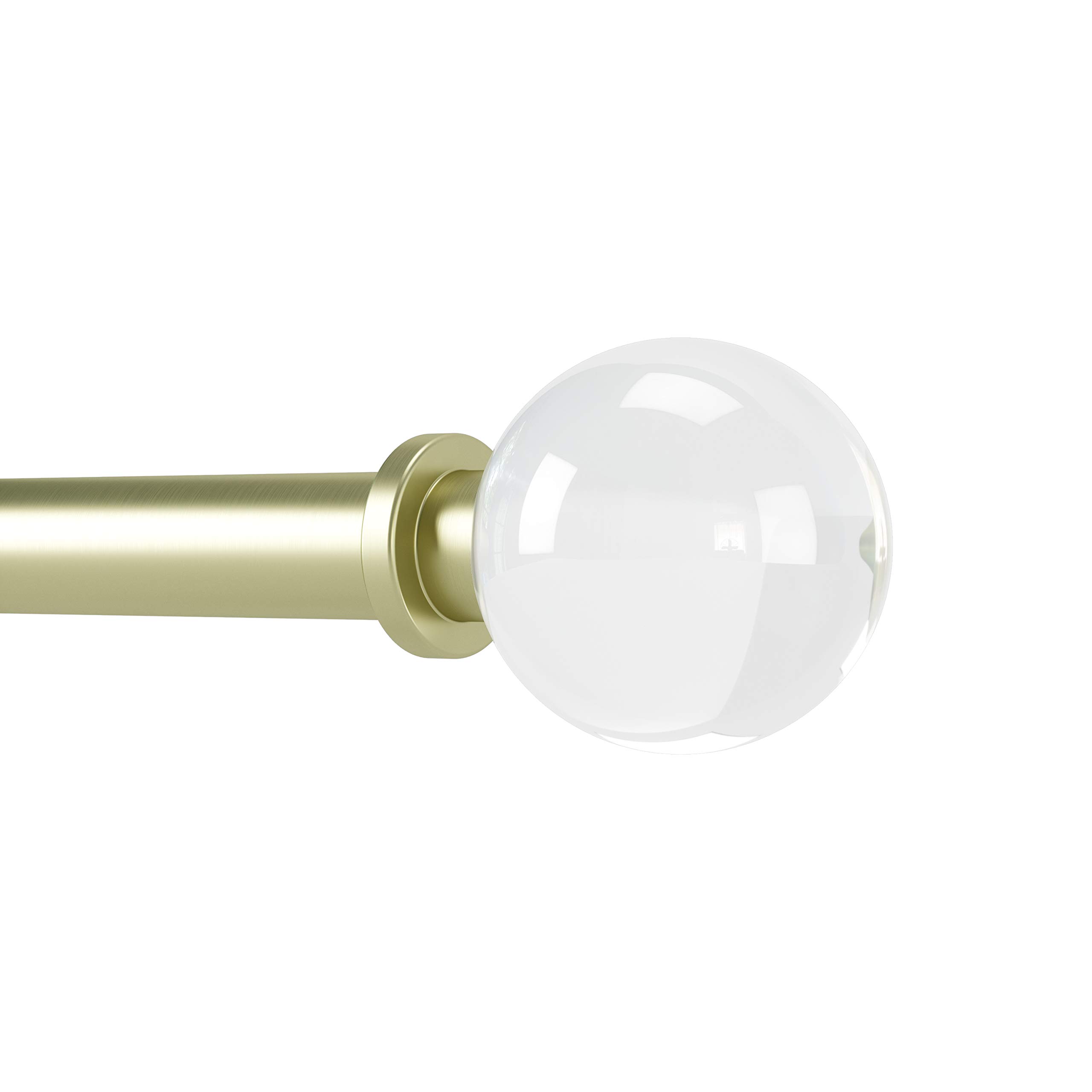 Umbra Leona Modern 1 Curtain Rod, Includes 2 Matching Finials, Brackets & Hardware, 36 to 72-Inch, Brass