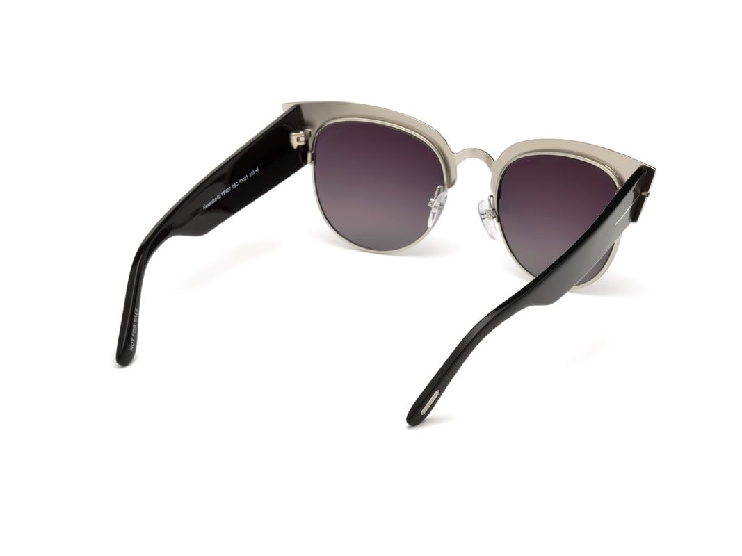 Tom Ford FT0607 05C Alexandra Retro Sunglasses Lens Category 3 Lens Mirro Black ,51mm