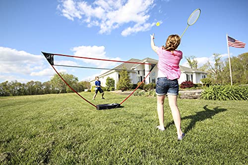 Zume Games Portable Badminton Set with Freestanding Base β Sets Up on Any Surface in Seconds β No Tools or Stakes Required,Red/Black/Green,1,OD0006W