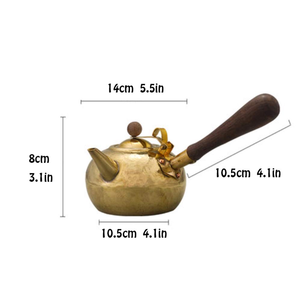 ZNZN Copper Kettle Retro Chinese Teapot Handmade Stylish Small Teapot with Creative Anti-scalding Handle Design (210ml,7.1oz) Multifunctional Water Kettle (Color : C)