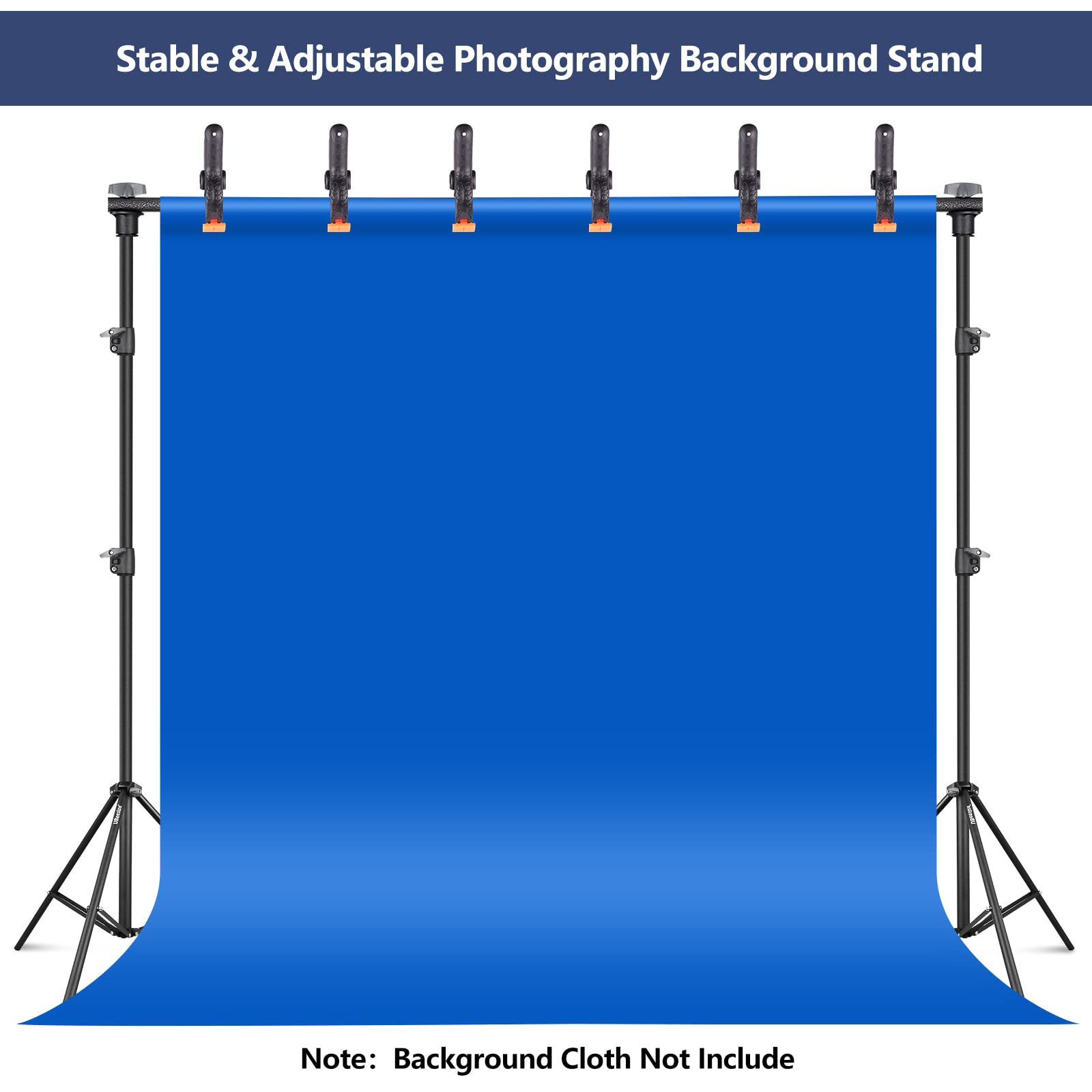 UBeesize Photo Backdrop Stand System Kit, 7 x 10 ft Adjustable Background Support Stand with 6 Backdrop Clamps, 4 Crossbars, 2 Sandbags, and Carrying bag for Photography Video Studio Wedding