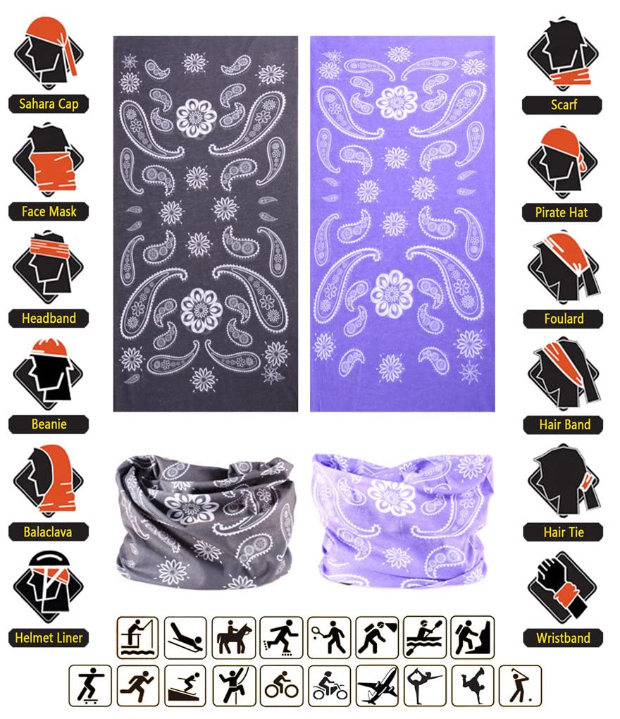 VANCROWN Headwear Head Wrap Sport Headband Sweatband 220 Patterns 12 in 1 Magic Scarf 12PCS & 6PCS 12 in 1 (12PCS.Weave)