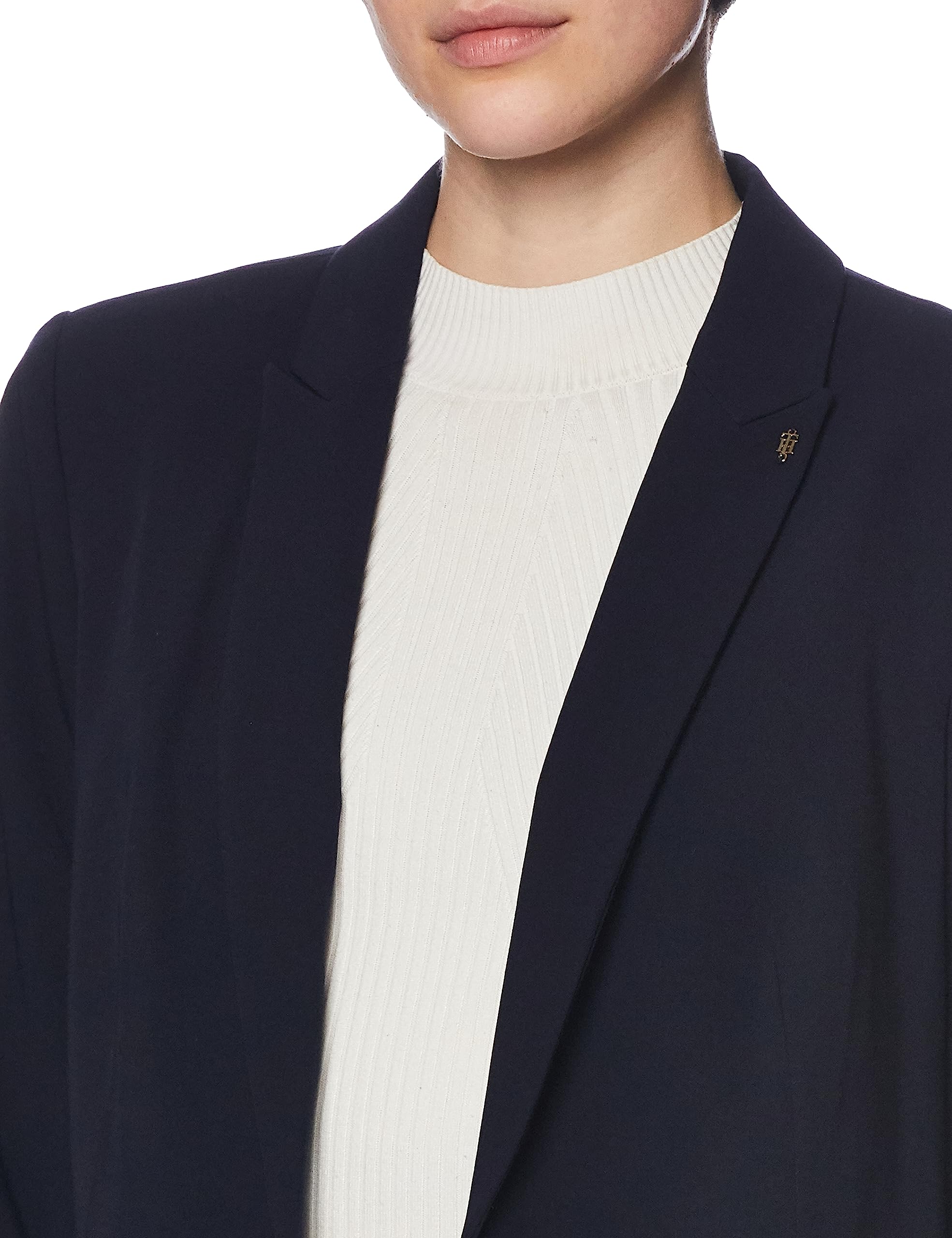 Tommy Hilfiger Women's Blazer β Business Jacket with Flattering Fit and Single-Button Closure, Deep Midnight, 16