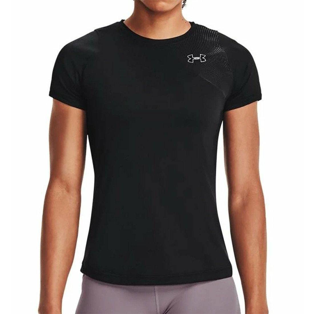 Under Armour Qualifier Iso-chill Short Sleeve Running T-shirt, Black (002)/Reflective, Large