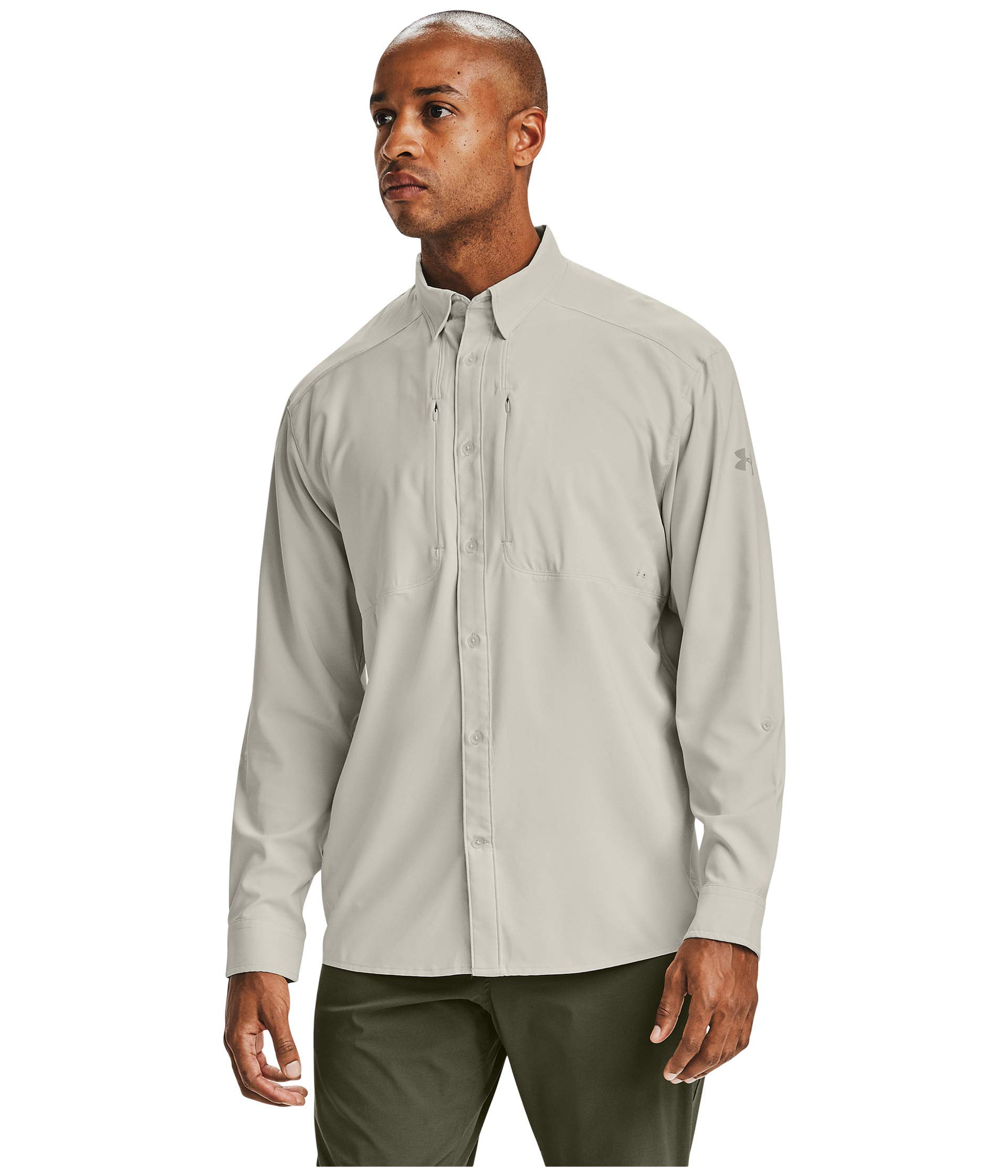 Under Armour Tide Chaser 2.0 Fish Long Sleeve T-shirt, Summit White (110)/Highland Buff, Small