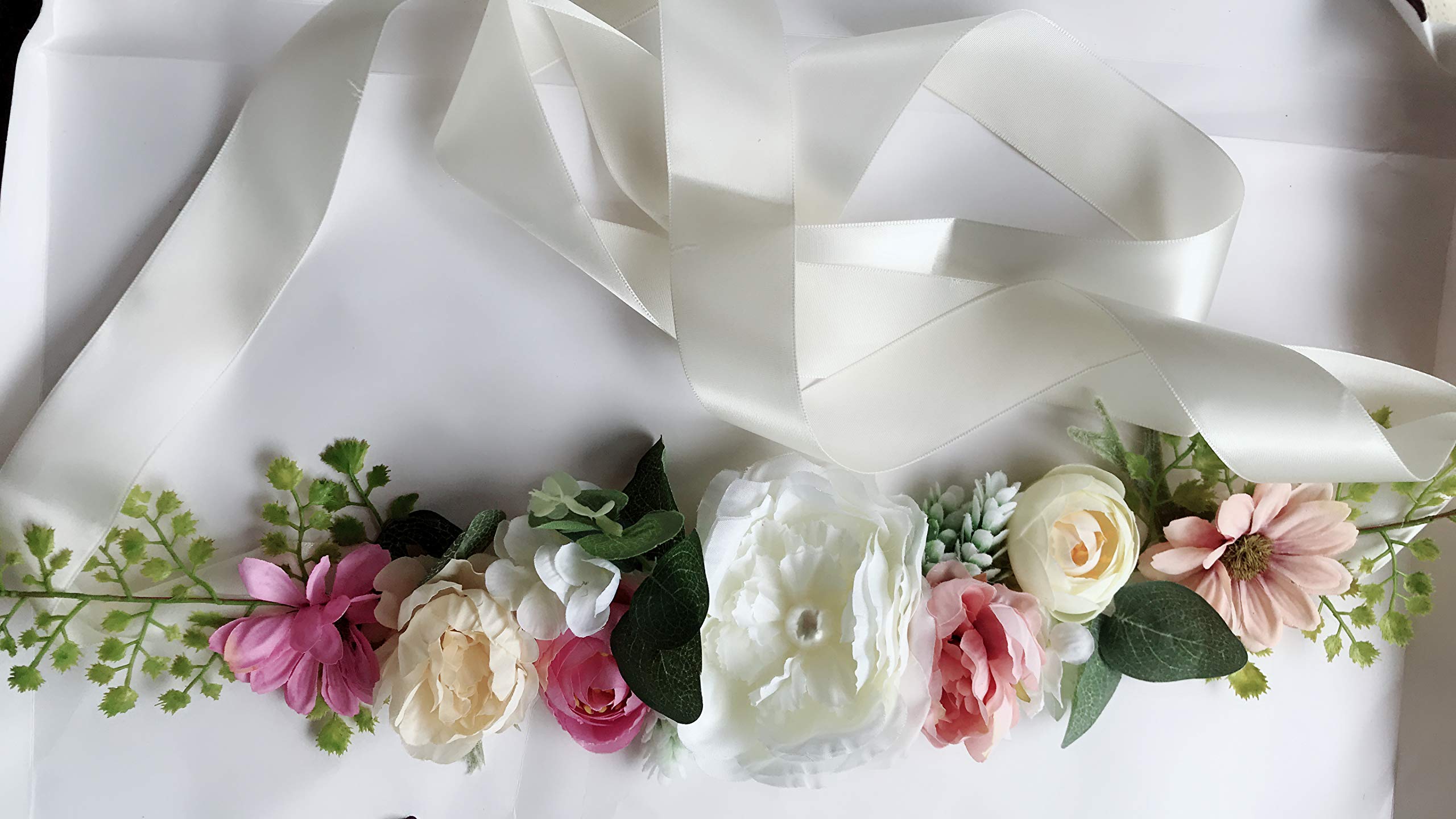Wedding Bride Belt Sash Maternity Flower Crystal, Flower Sash, Size One Size