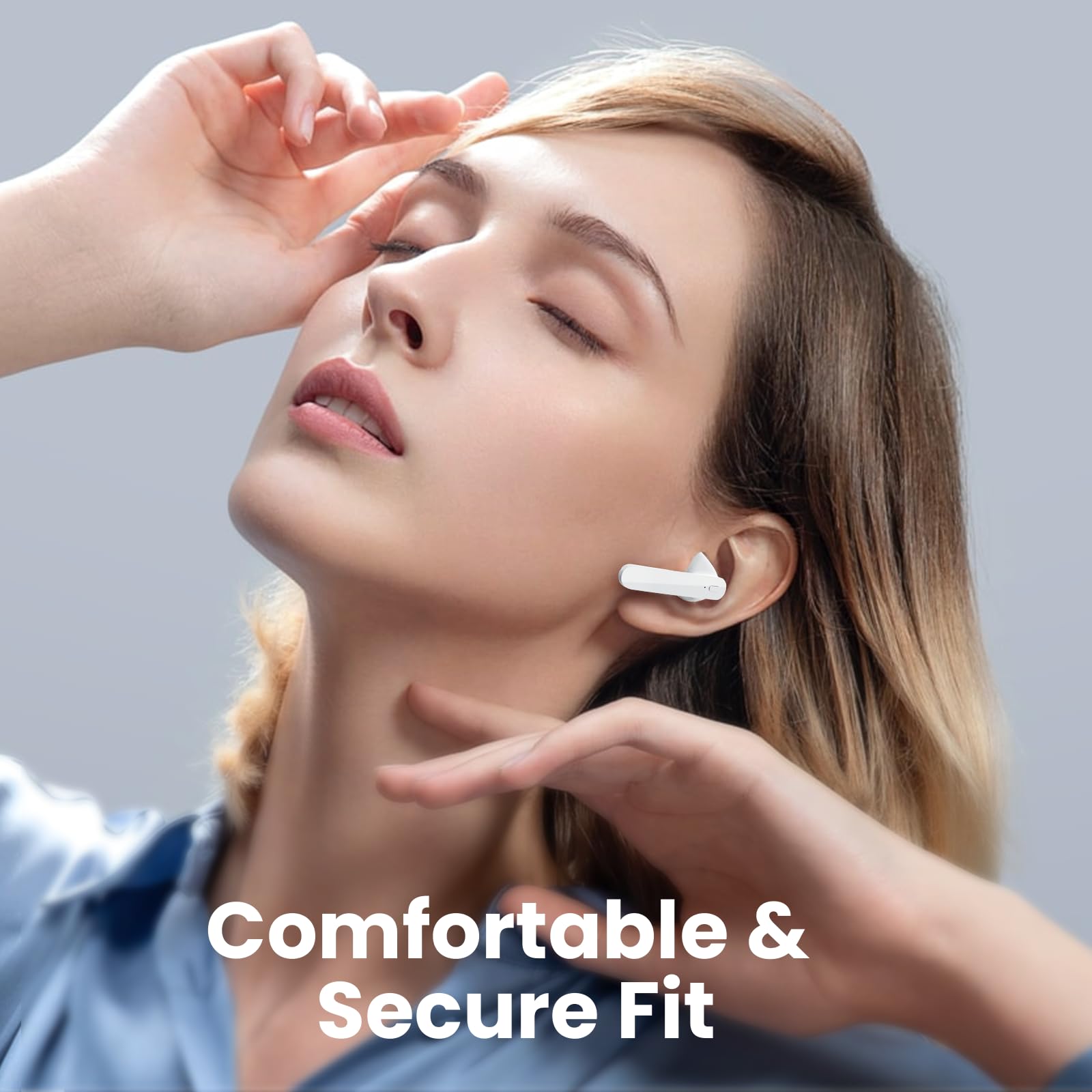 Wireless Earbuds, Bluetooth 5.3 Headphones Ear buds with 50Hrs Battery Life Deep Bass Earphones with Charging Case & LED Power Display Waterproof Microphone Headset for TV Tablet Phone CAP0X0