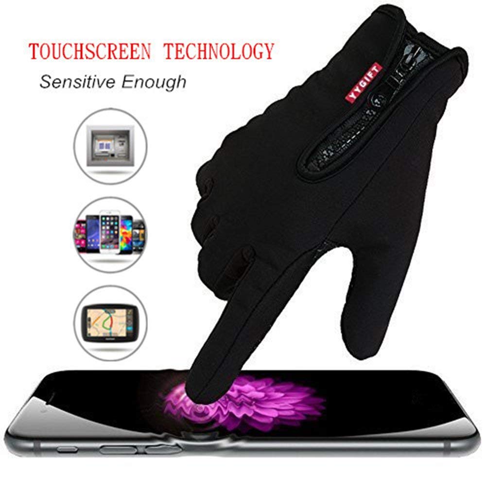YYGIFT Touch Screen Gloves Outdoor Sports Winter Gloves Wind-Stopper for Men Women (Updated Version-Black, M)