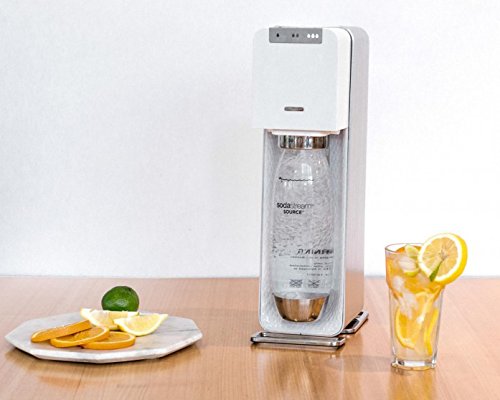 Sodastream Power Metal Sparkling Water Maker Starter Kit with 60L CO2 and 1L Bottle, White