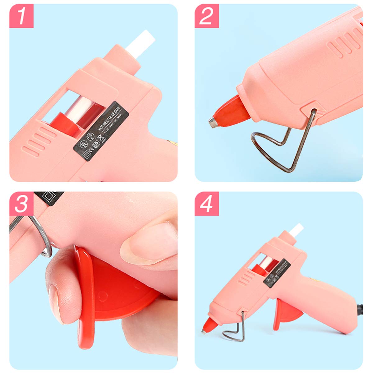 TOPIND Mini Hot Glue Gun for Kids with 40-Pcs Glue Sticks,High Temperature Craft Hot Glue Gun Kit for DIY,Arts & Craft & Home Quick Repairs,20W (1-1)