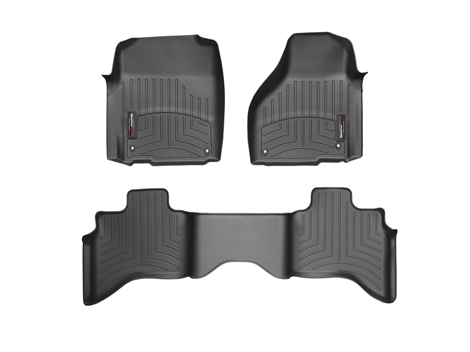 WeatherTech Custom Fit FloorLiners for Ram Truck 1500, Ram Truck 1500 Classic, Ram 1500, Ram 1500 Classic - 1st & 2nd Row (444651-442162), Black