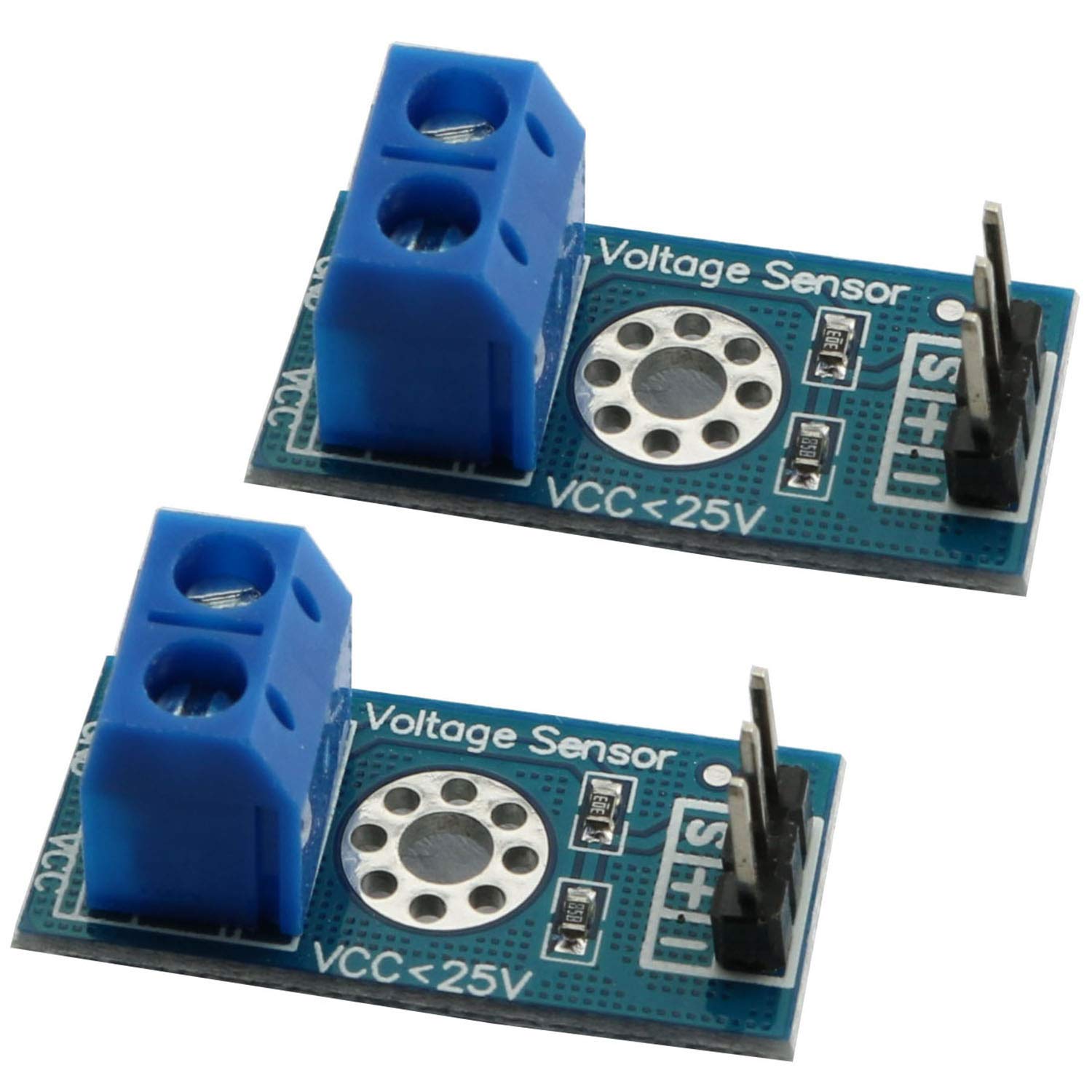 Youliang 2pcs Voltage Detection Module Voltage Sensor DC0-25v for Arduino with Code