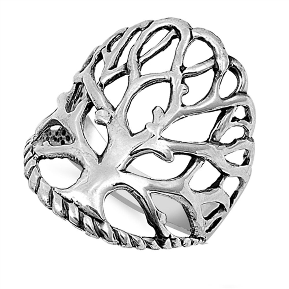 Women's Tree of Life Cute Ring New 925 Sterling Silver Bali Rope Band Size 8