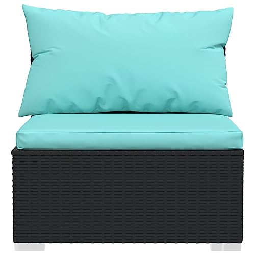 WEHUOSIF 9 Piece Patio Lounge Set with Cushions Poly Rattan,Garden Lounge Set,Combination Sofa,Pool Sofa Set,Conversation Sofa,Party Furniture,for Homes,Offices,Living Room,Cafes, Black