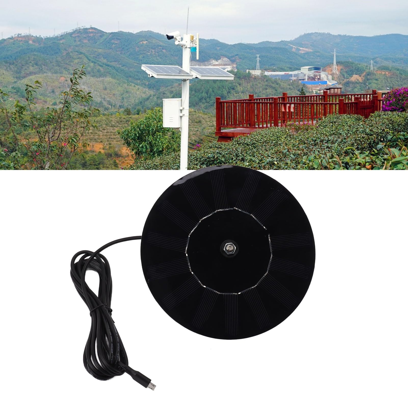 Solar Panel Round Monitor 10W5V Bracket Connector for Round Shape Light Mounting Plate Solar Battery Chargers Charging Kits