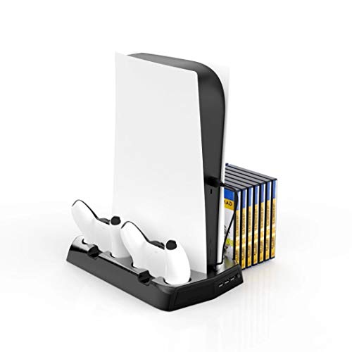 YSYY Game Handle Charging Base, Cooling Fan Base Multi-Function Storage Dish Rack Bracket Seat for PS5