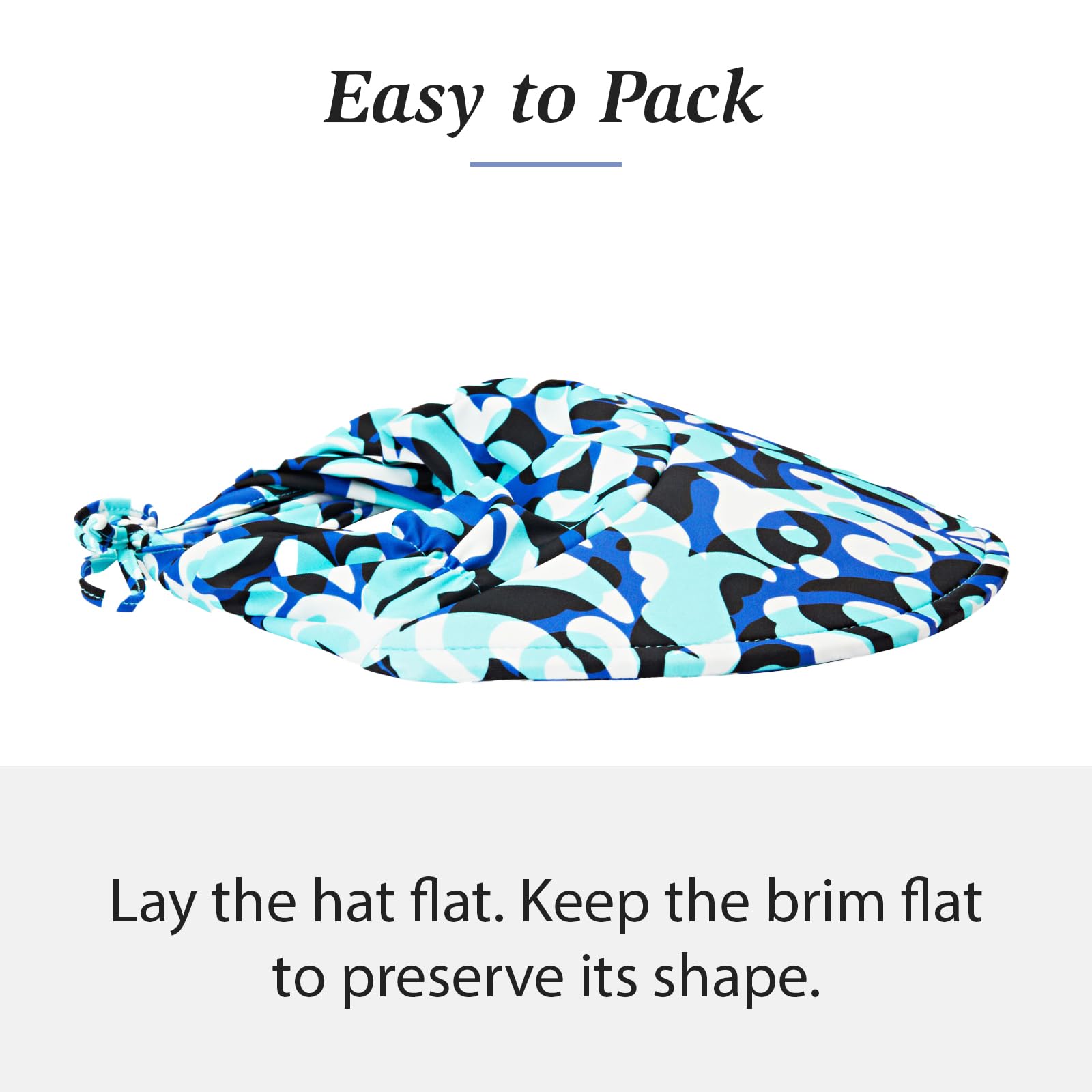 Wallaroo Hat Company Women’s Aqua Sun Visor – Packable Design and Adjustable Sizing for Medium Crown Sizes – Functional Water Friendly Visor for Beach, Poolside and Adventures (Black Combo)