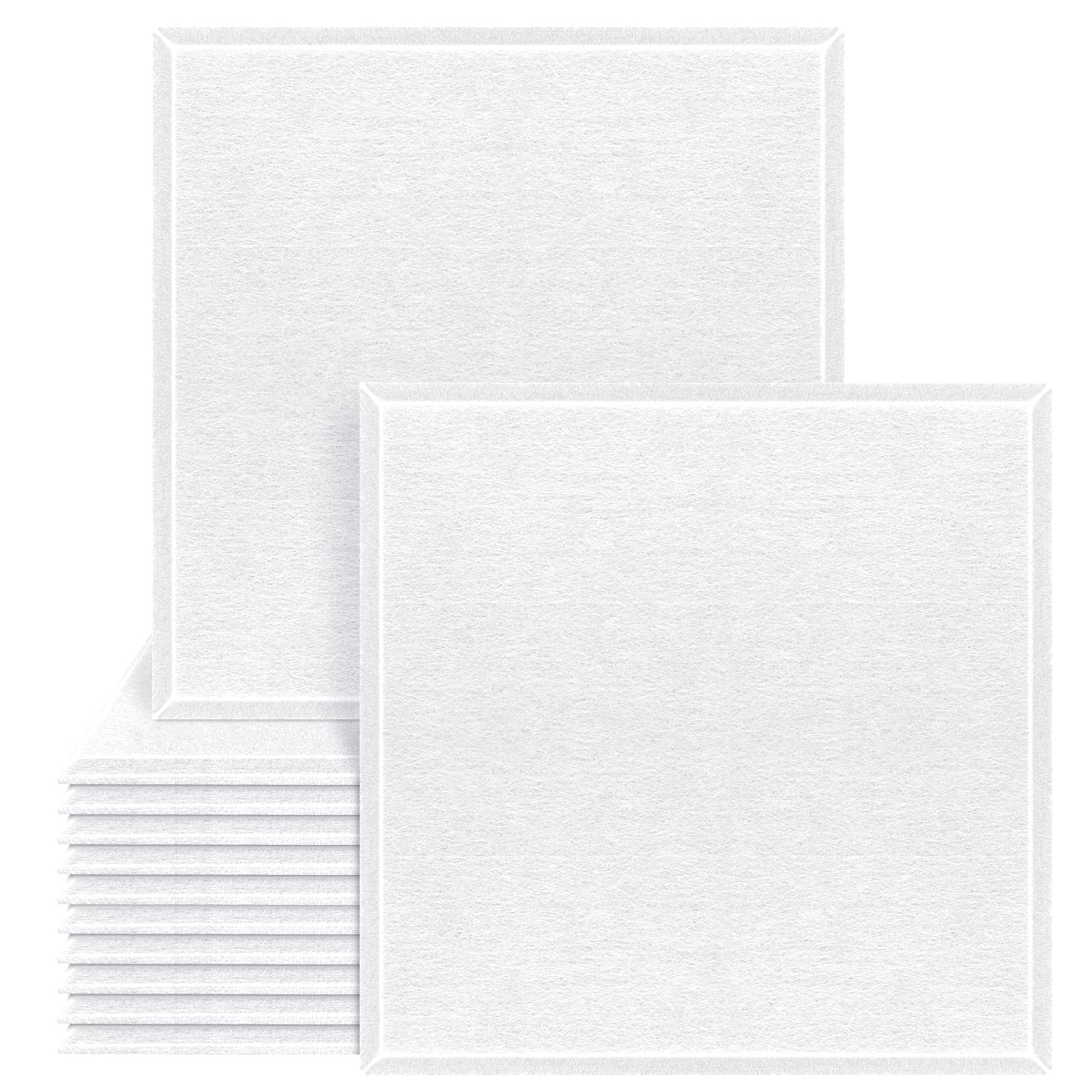 Upgraded 12 Pack Acoustic Panels Sound Proof Foam Panels Sound Proof Padding, 12"X12"X 0.4" High Density Bevled Edge Sound Panel, Idea for Acoustic Treatment & Wall Decoration (White)
