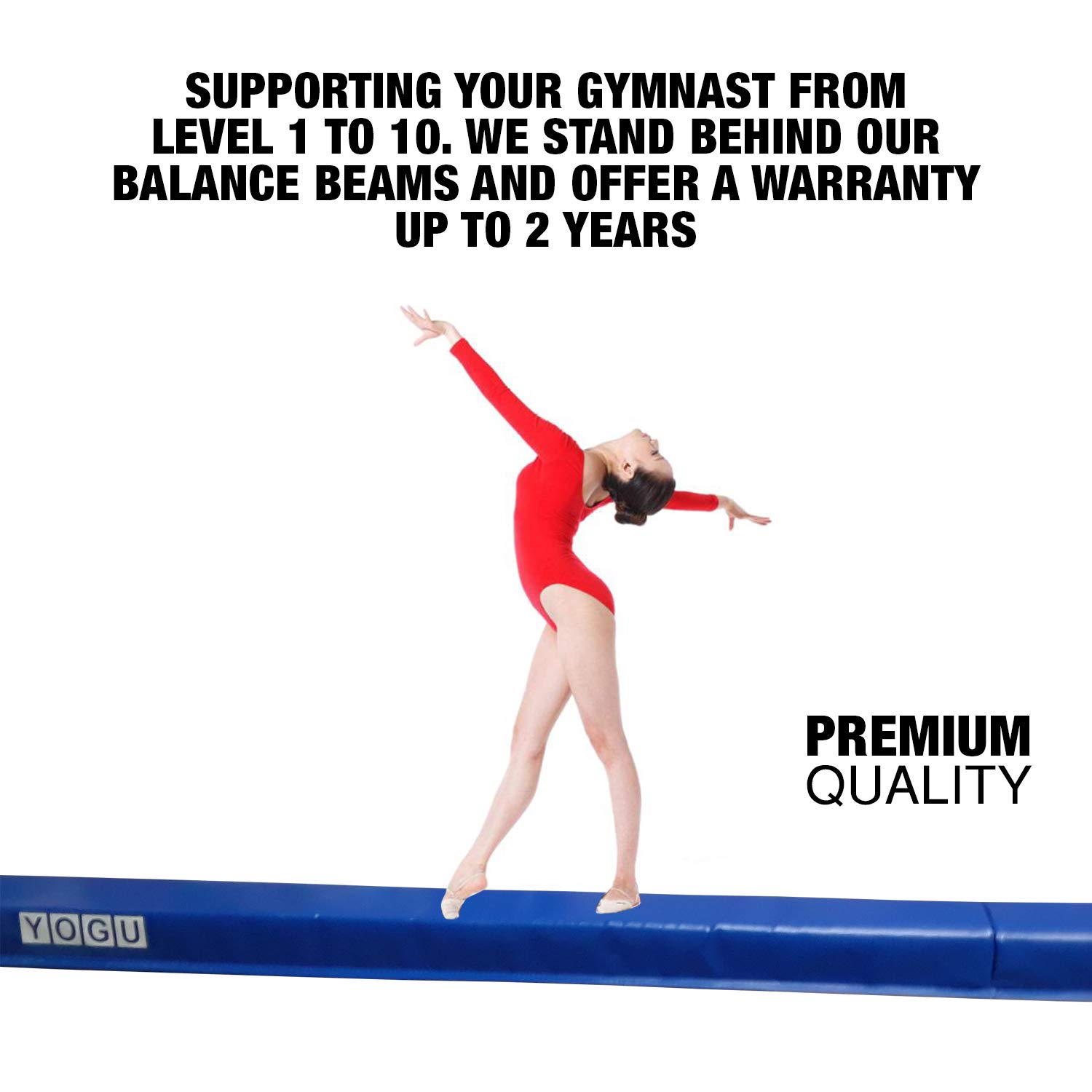 YOGU Foldable Balance Beam 9 Feet Folding Floor Gymnastics Equipment Beams for Kids Home Practice