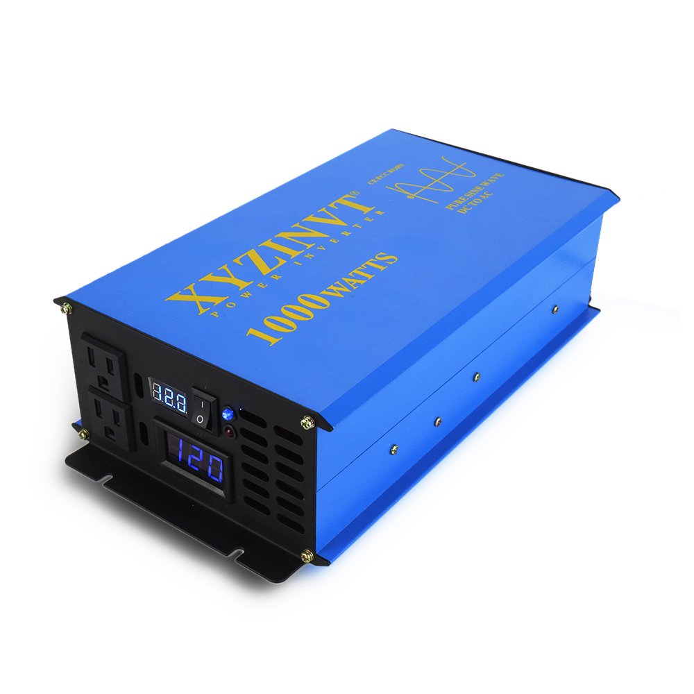 XYZ INVT 1000 watt Pure Sine Wave Power Inverter dc 12v to ac 120v with LED Display and Wireless Remote Controller (1000w 12v RC)