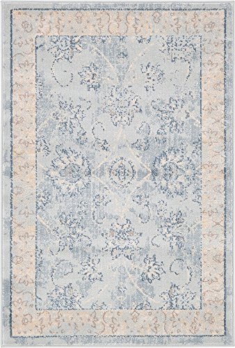 Unique Loom Paris Collection Pastel Tones Traditional Distressed Light Blue Area Rug (2' 2 x 3' 0)