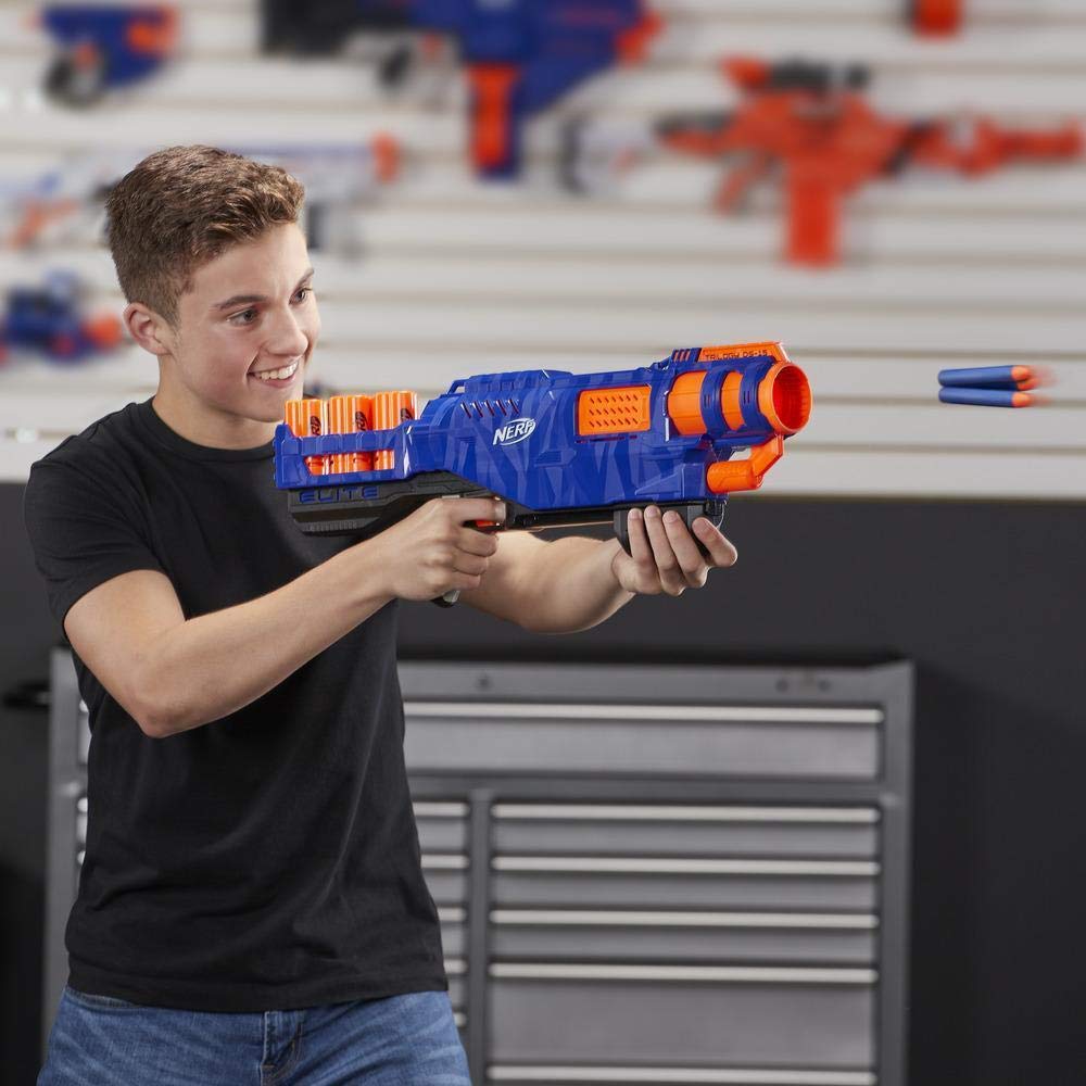 Trilogy DS-15 Nerf N-Strike Elite Toy Blaster with 15 Official Nerf Elite Darts and 5 Shells β for Children, Teens, Adults