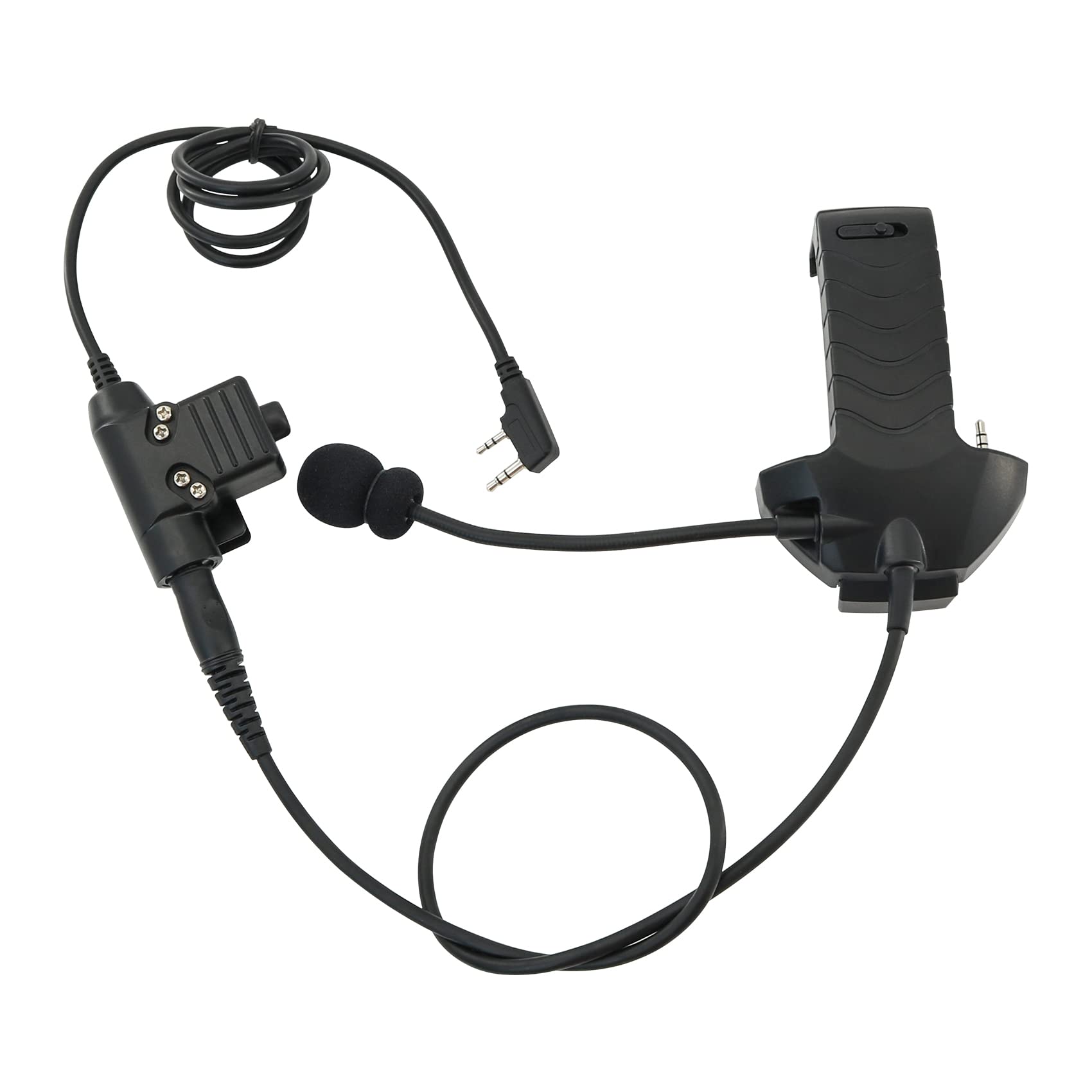 TSVISIONCORE Microphone & PTT for Walker's Razor Noise Cancelling Headphones Airsoft(Black)