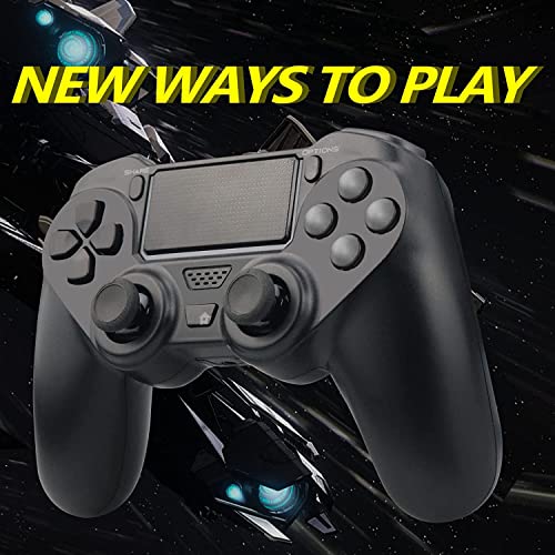 YsoKK Wireless Controller Compatible with PS4/Slim/Pro with Dual Vibration/6-Axis Motion Sensor/Audio Function(Black)