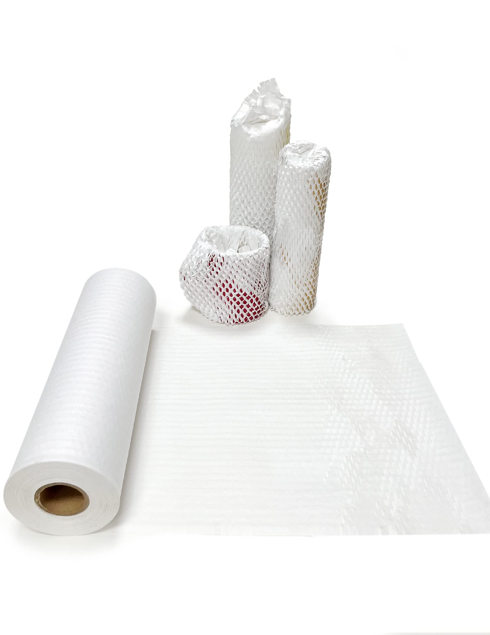 White Honeycomb Packing Paper Wrap 15" * 164ft Recycled Cushion Wrapping Roll, Sustainable Alternative to Bubble Cushioning Wrap Packing, for Moving Supplies or Shipping, Packing Roll
