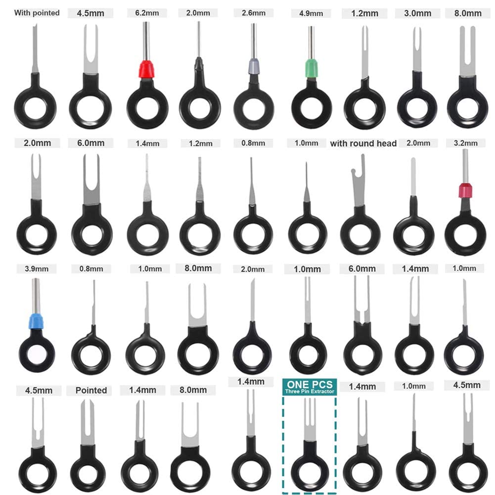 Vignee 60pcs Terminal Removal Tool kit,Pins Terminals Puller Repair Tools for Car Pin Extractor Electrical Wiring Crimp Connectors,Key Extractor Depinning Tool Set