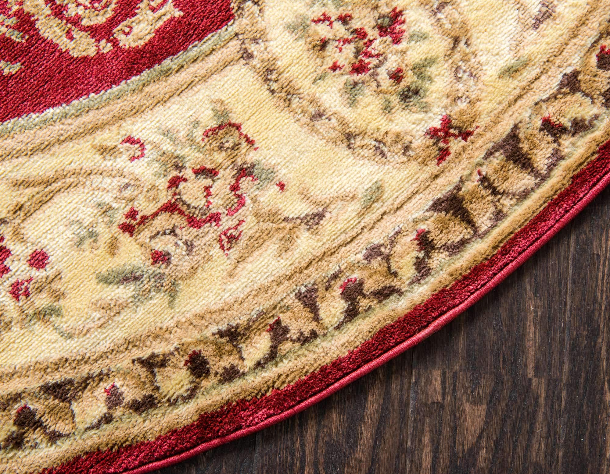 Unique Loom Versailles Collection Traditional Classic Medallion Motif Area Rug (6' 0 x 6' 0 Round, Burgundy/ Ivory)