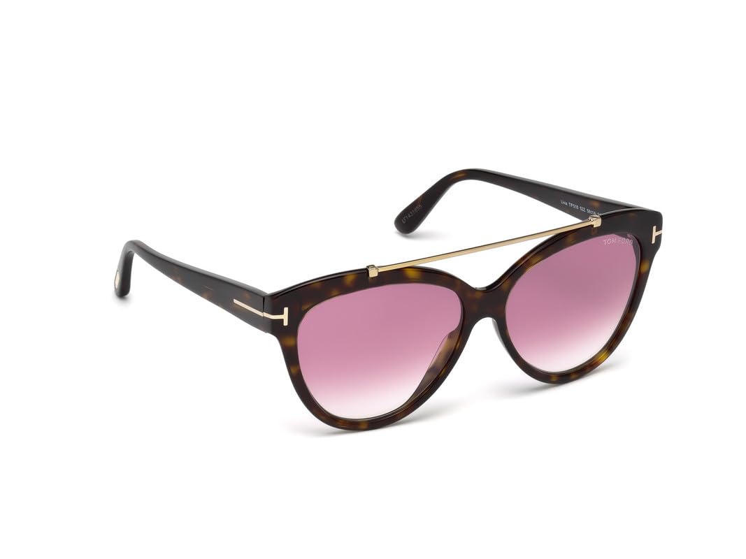 Tom Ford TF518 Livia 52Z Womens Dark Havana/Gold 58 mm Sunglasses - dark havana/gold