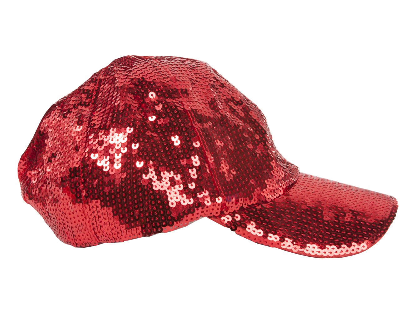 Womens Glitter Sequin Cap - Elastic Fit Baseball Hat - Black