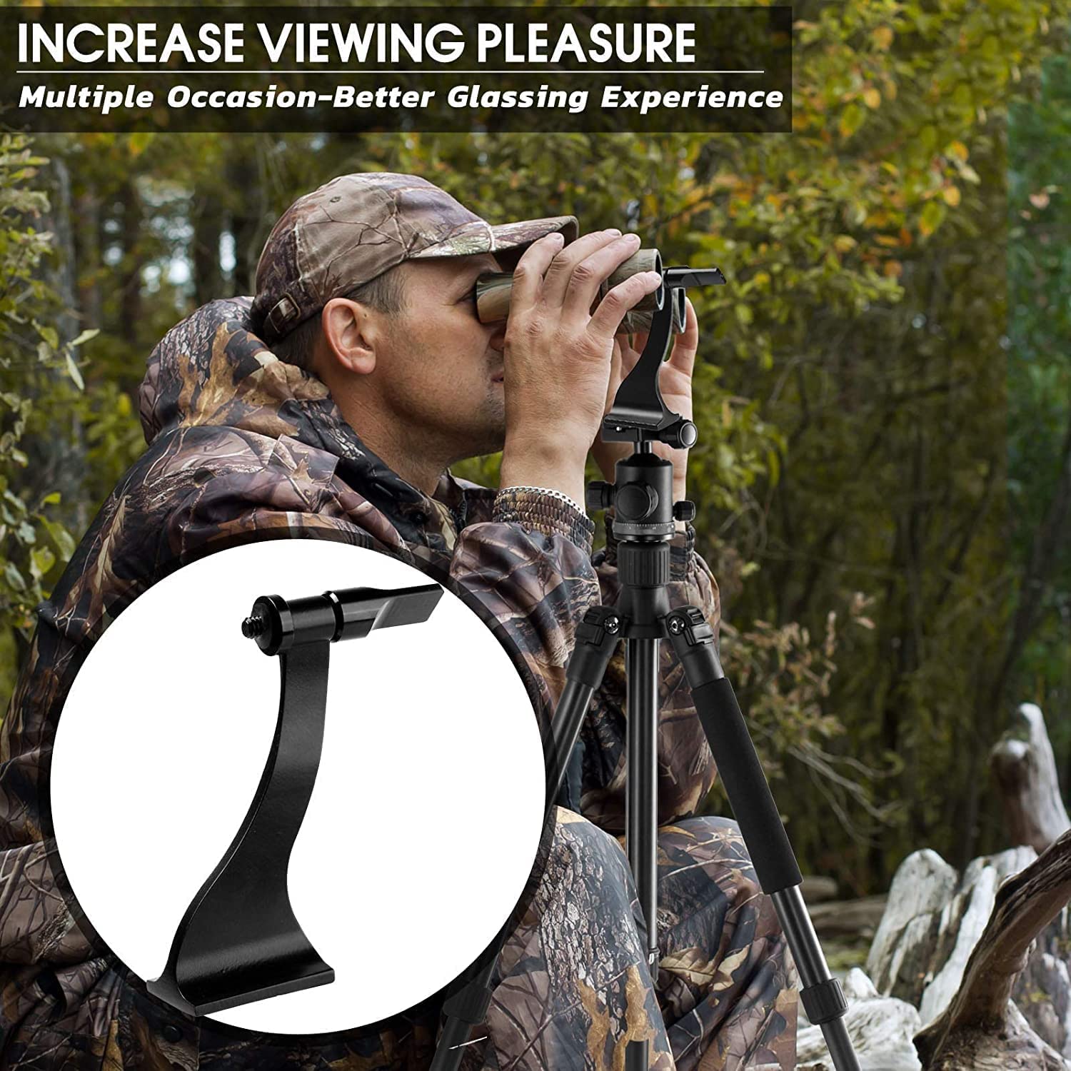 FAPEND Binocular Tripod Adapter,Tripod Adapter for Bird Watching,Safari Sports Events,Optics Uni-Daptor Bino Tripod Adapter, Fits All Vortex and Celestron Binocular, Black