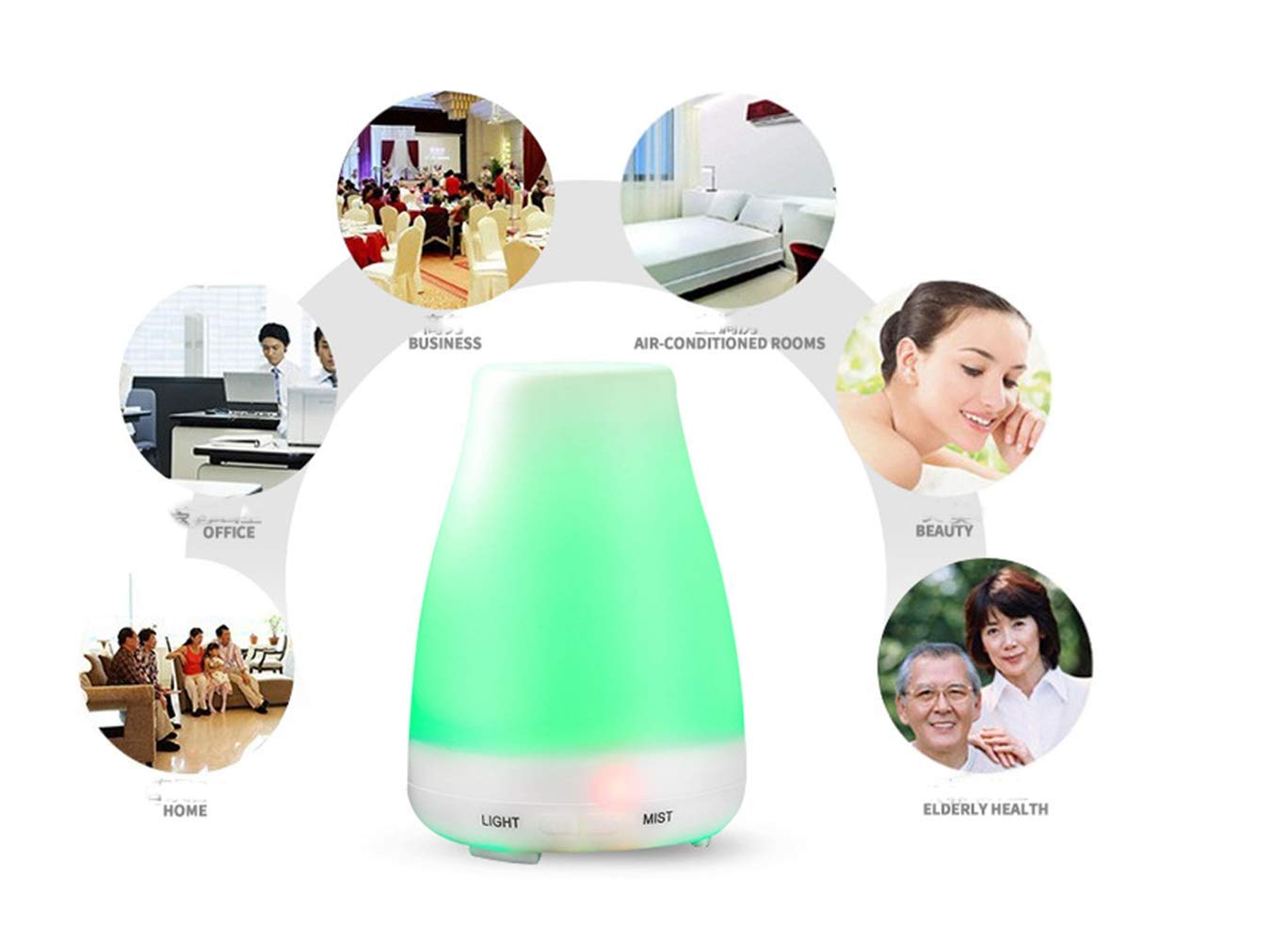 XINGFENSIFNE 300ml Cool Mist Humidifiers for Bedroom With 7 LED Night Light, Ultrasonic Aromatherapy Diffuser with Remote Control Whisper-Quiet Operation,Auto Shut-Off and Timer(3.9 x 6.3 inch)