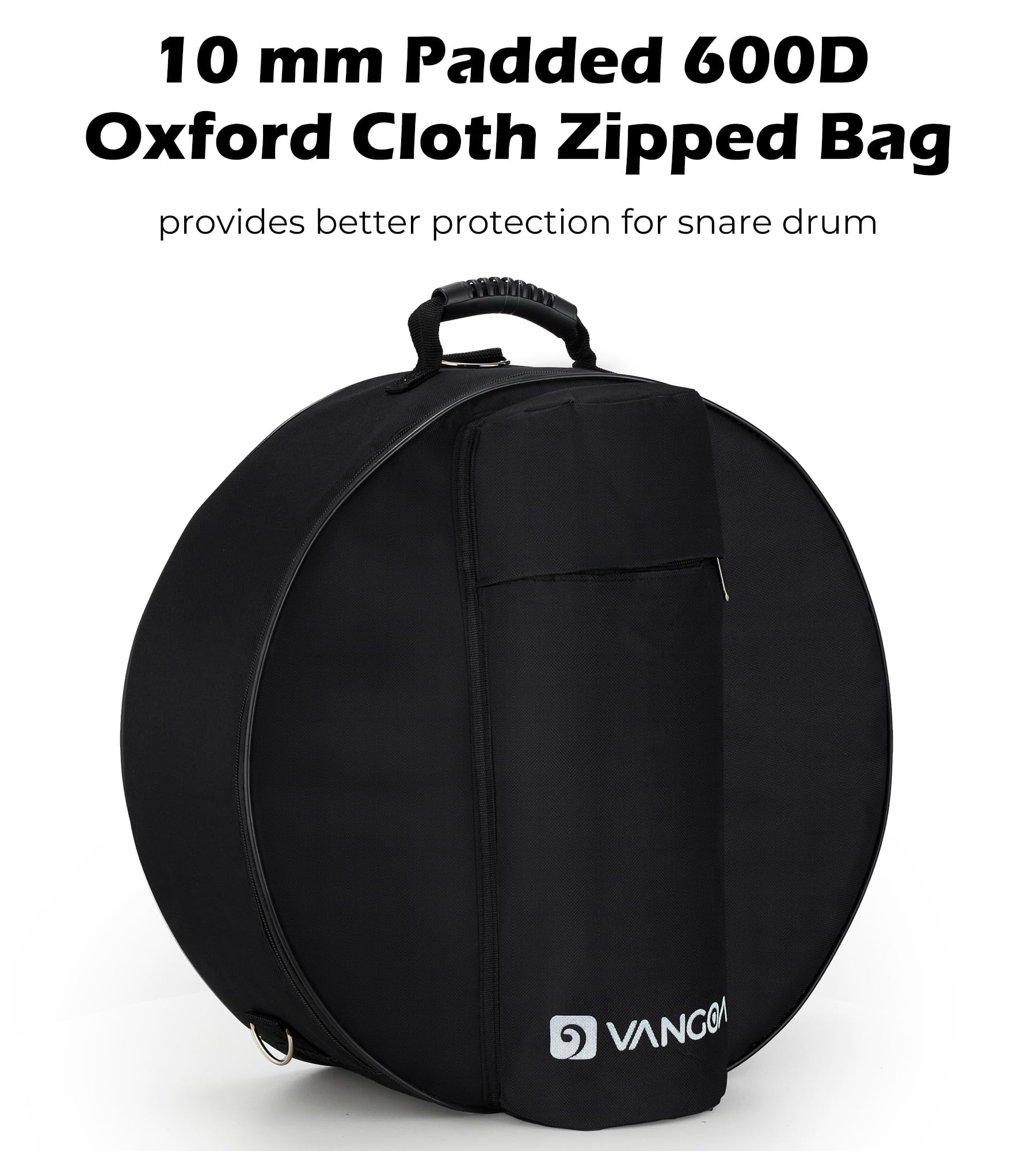 Vangoa Snare Drum, Marching School Band Student Snare Drum Kit Set 14" x 5.5" for Beginners Teens Adults Kids with 10mm Padding Carry Bag, 5A DrumSticks, Drum Key, Strap, Drum Mute Pad