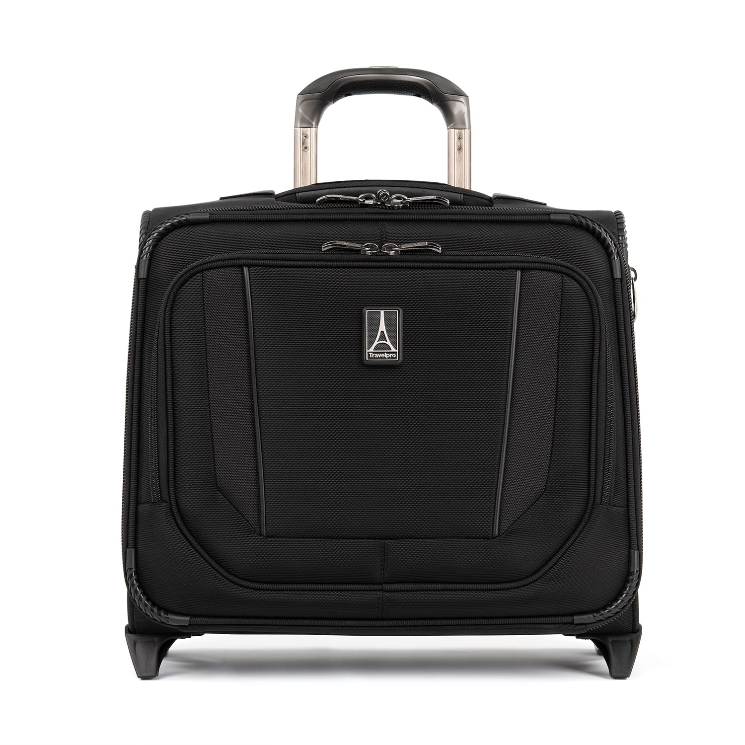 Travelpro Crew Versapack Carry-on 2 Wheel Upright Rolling Tote, 14-Inch Laptop or Tablet Pocket, Men and Women, Jet Black, 16.5-Inch