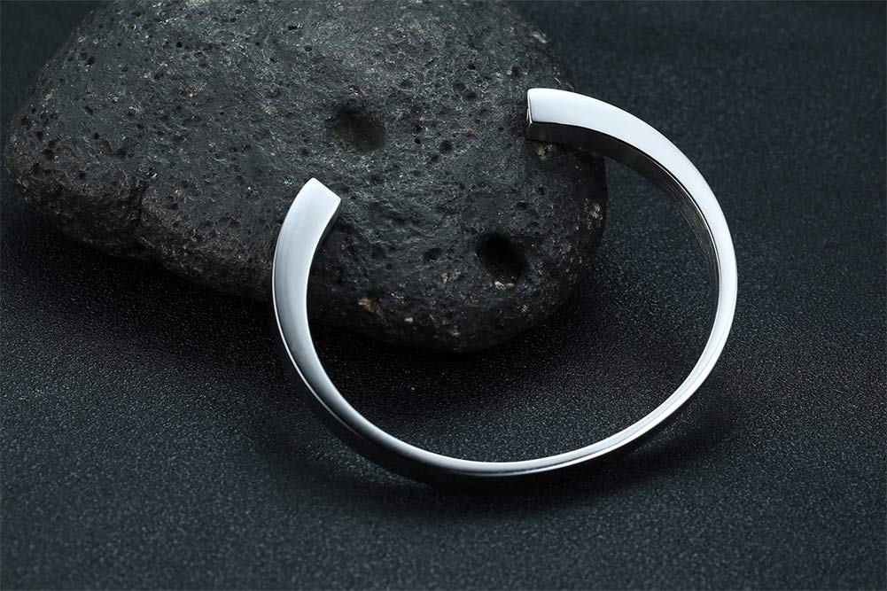 VNOX Personlized Custom Remembrance Keepsake Jewelry Stainless Steel Cremation Urn Bangle Bracelet for Ashes