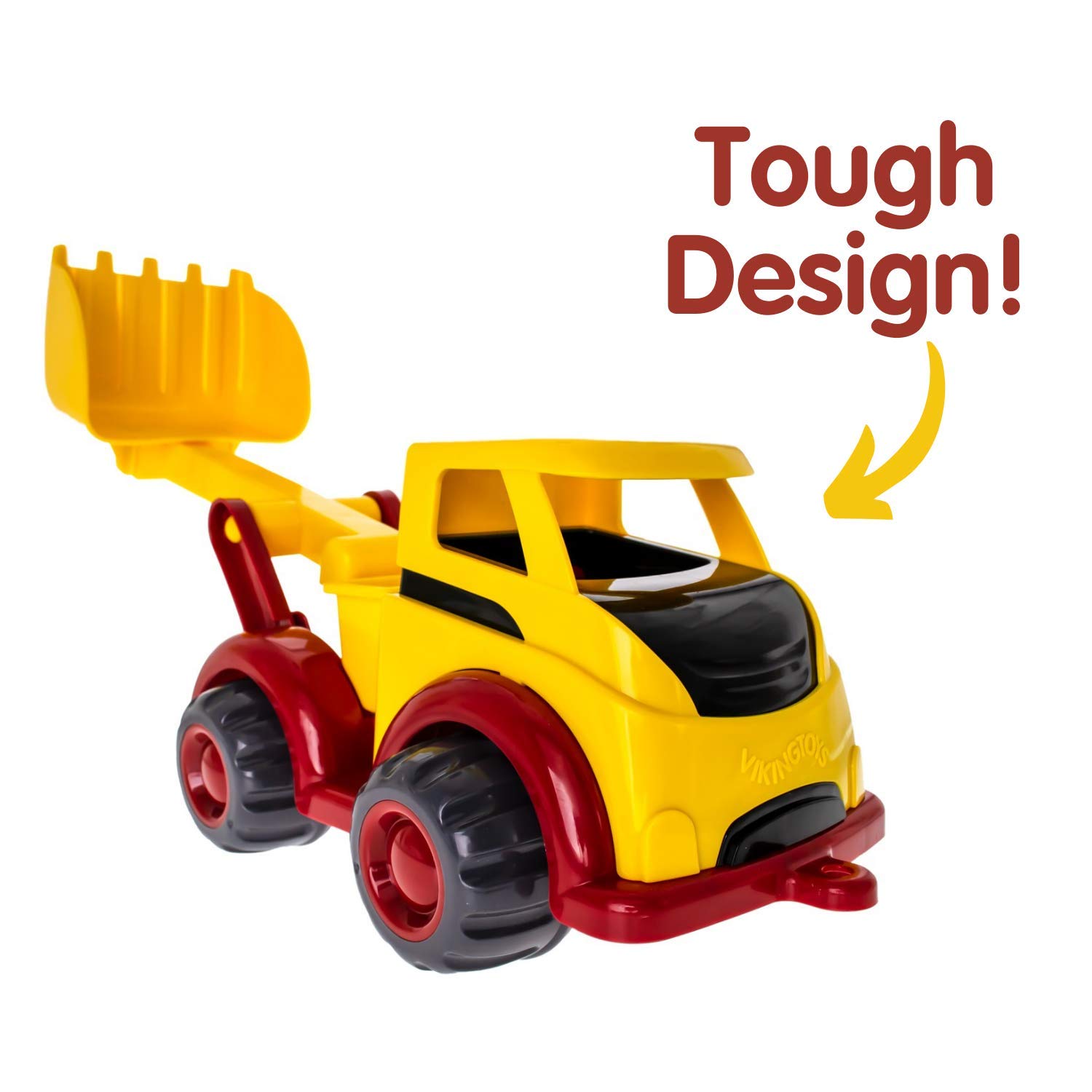 Viking Toys Mighty Digger Truck - Large 11" Toy Construction Vehicle with Working Scooper, for Kids Ages 1 Year and Up