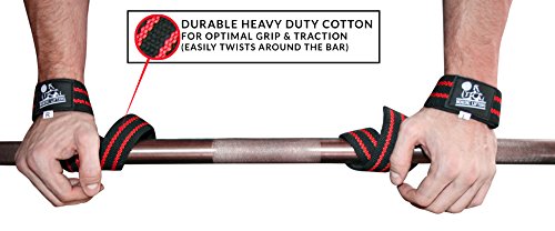 Wrist Wraps + Lifting Straps Bundle (2 Pairs) for Weightlifting, Cross Training, Workout, Gym, Powerlifting, Bodybuilding-Support for Women & Men,Avoid Injury during Weight Lifting-Red