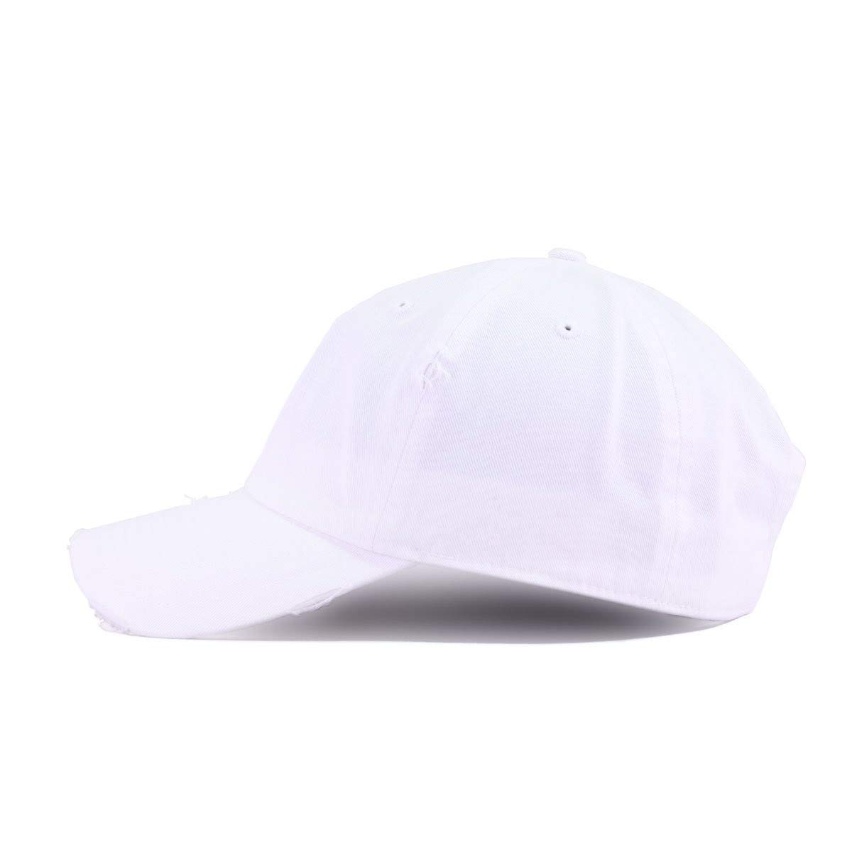 USA Trump Vintage Baseball Cap Embroidered Cotton Adjustable Distressed Dad Hat White