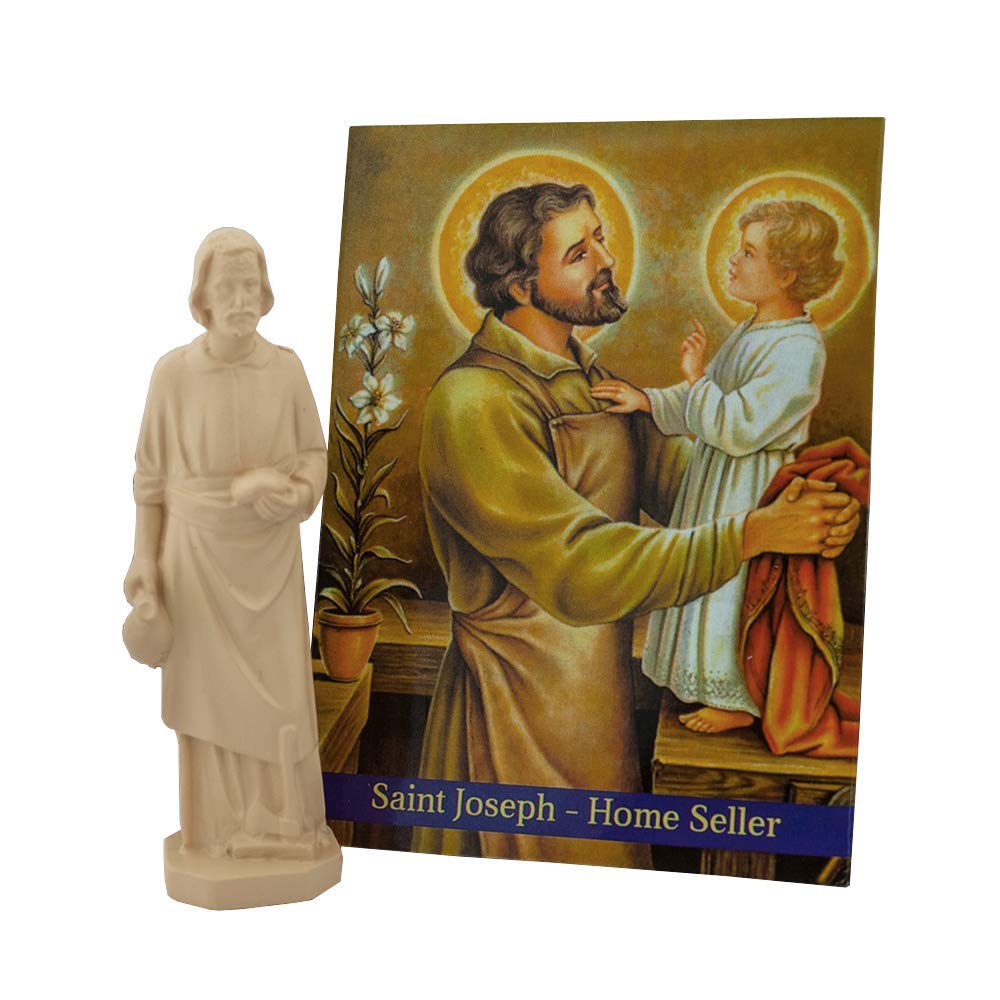 VILLAGE GIFT IMPORTERS 3" Saint Joseph Statue | Home Seller Kit | 1 or 5 Pack | Durable and Detailed Resin Material | Real Authentic Tradition | Comes with Burial Instructions (Home Seller (1 Pack))