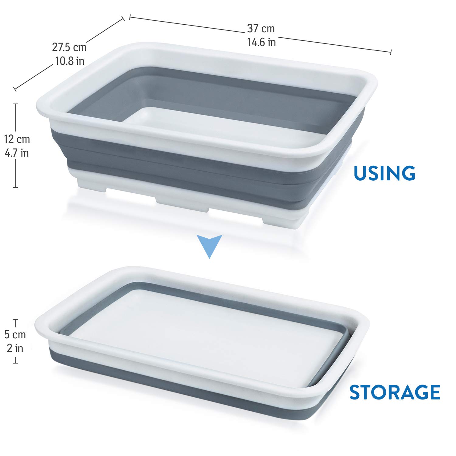 WonderWorker FOLD collapsible washing up bowl foldable 14.6X10.8X4.7