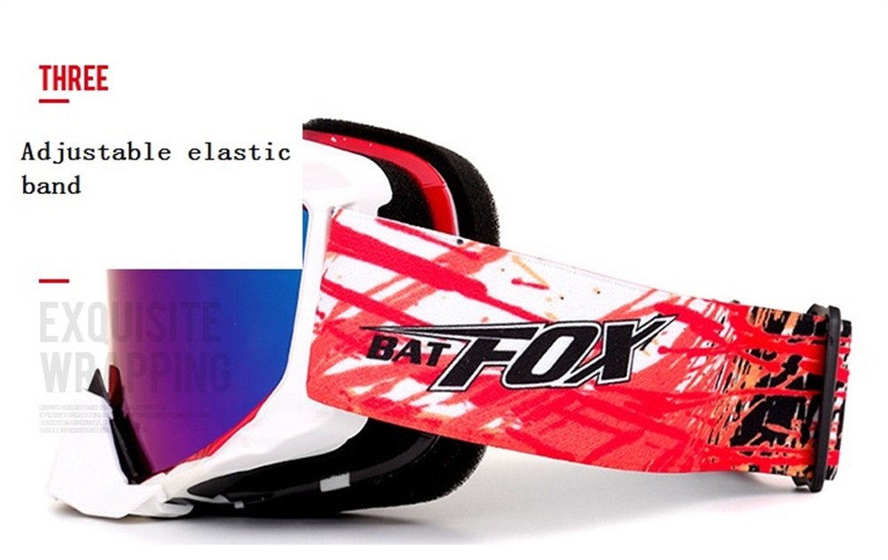 Wonzone Windproof Dustproof Motorcycle Cross country Sunglasses Snowboard Ski Goggles Adjustable UV Protective Outdoor Glasses Anti-fog Eyewear Combat Skiing Snow Goggles (Grey&White)