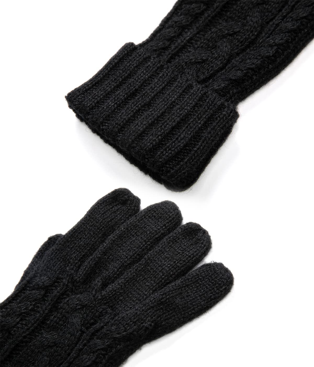Villand 3 in 1 Womens Wool Hat Gloves & Scarf Winter Set, 3 Piece Cable Knitted Beanie Hat for Women with Gift Box, Navy Blue