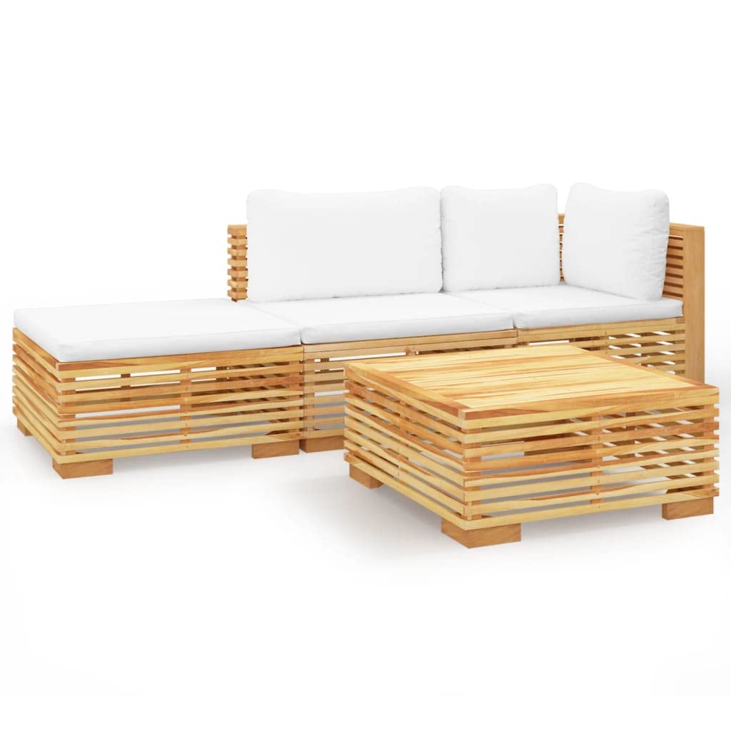 WEHUOSIF 4 Piece Patio Lounge Set with Cushions,Garden Lounge Set,Combination Sofa,Pool Sofa Set,Conversation Sofa,Party Furniture,for Homes,Offices,Living Room,Cafes,Solid Wood Teak