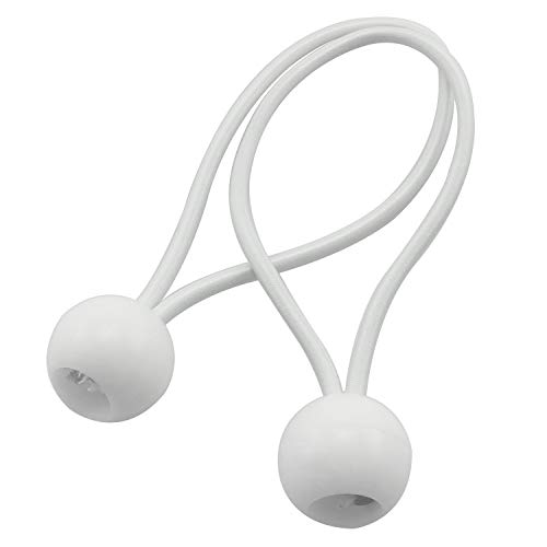 ZYAMY 6pcs Ball Head Bungee Cord White Tarp Canopy Tie Down Strap Camping Hiking Tent Accessories 5mm